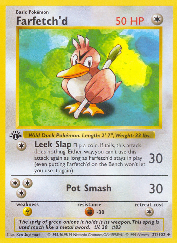 Check de actuele waarde van je Farfetch'd Pokemon kaart uit de Base set.