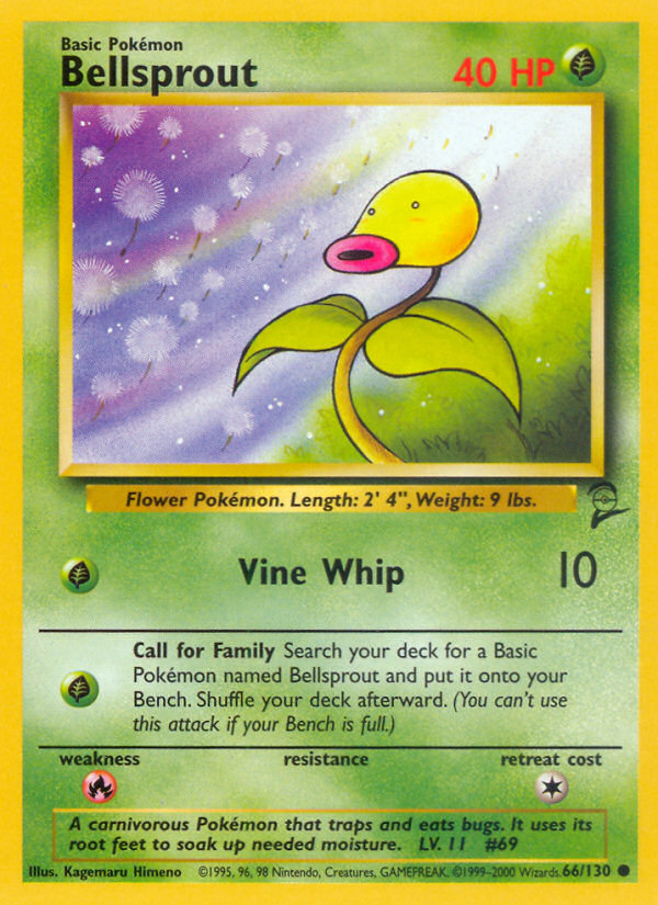 Bestudeer de huidige waarde van uw Bellsprout Pokemon kaart van Base ...