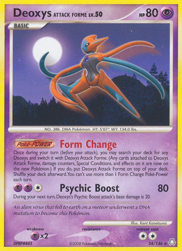 Check de actuele waarde van je Deoxys Attack Forme Pokemon kaart uit de Legends Awakened set.