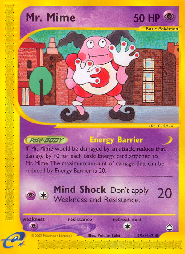Check de actuele waarde van je Mr. Mime Pokemon kaart uit de Aquapolis set.